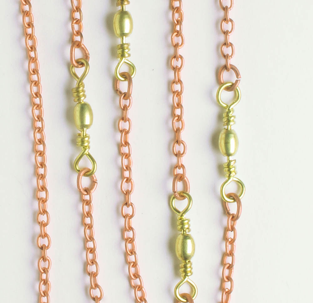 Copper and Brass Chain - foot – Jennifer Wiles Studio