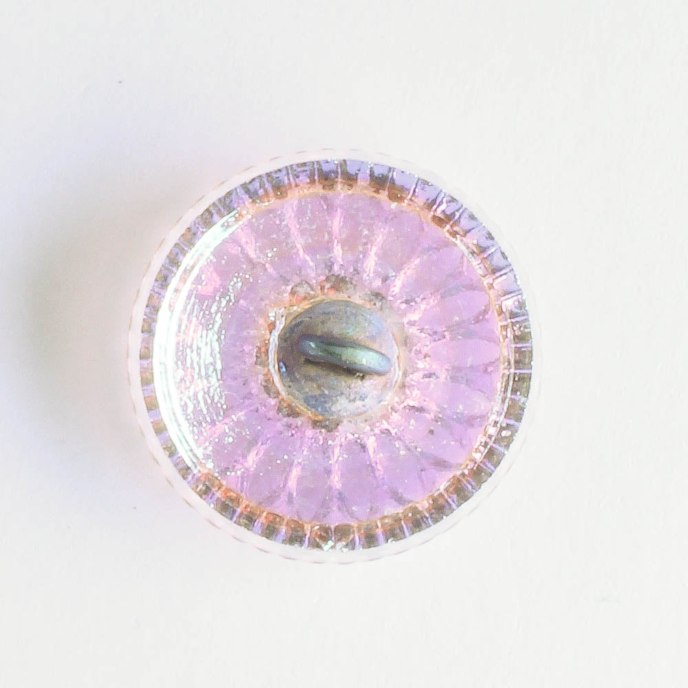 Daisy Button - Transparent Glass with AB Finish – Jennifer Wiles Studio