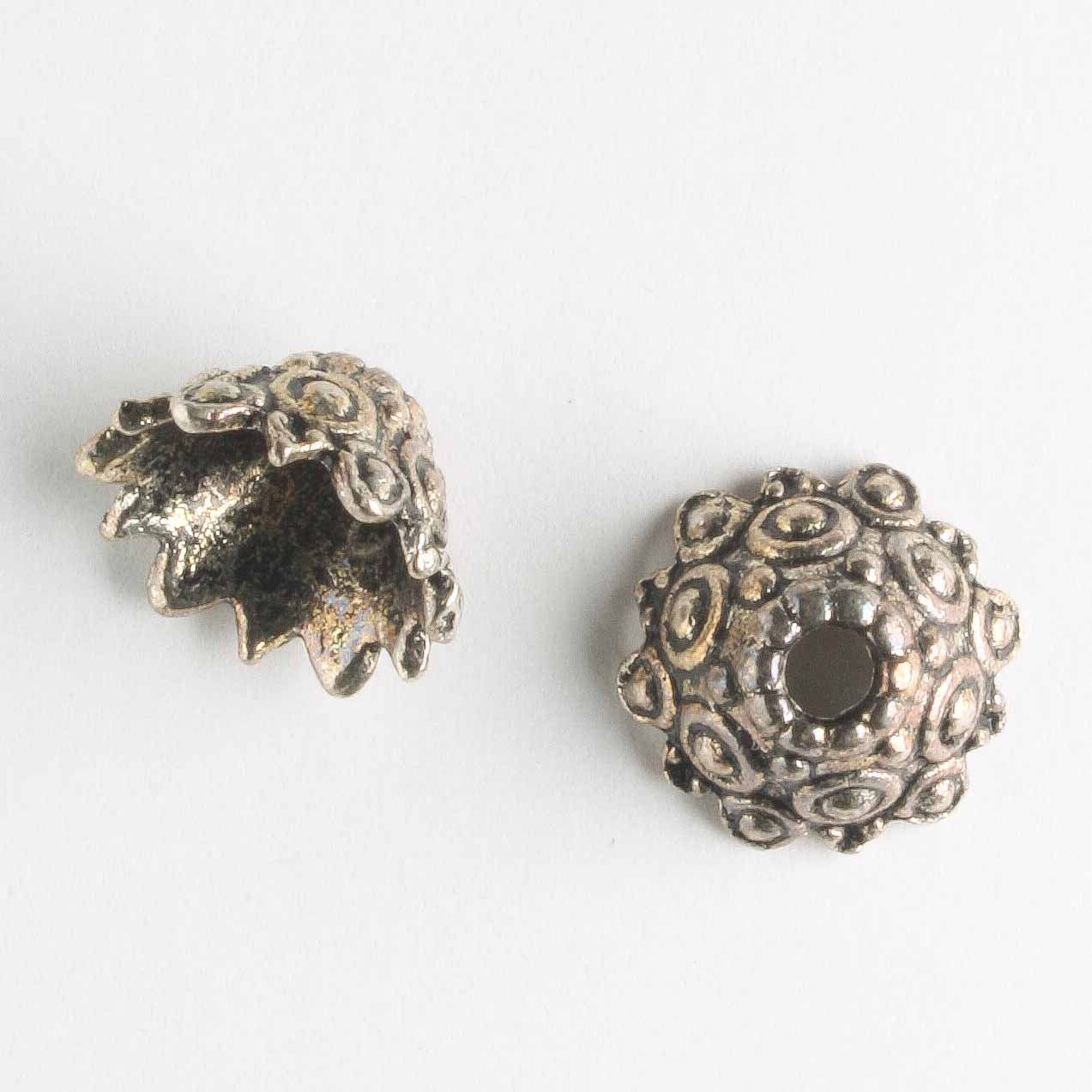 Pewter Bead Caps - pair – Jennifer Wiles Studio