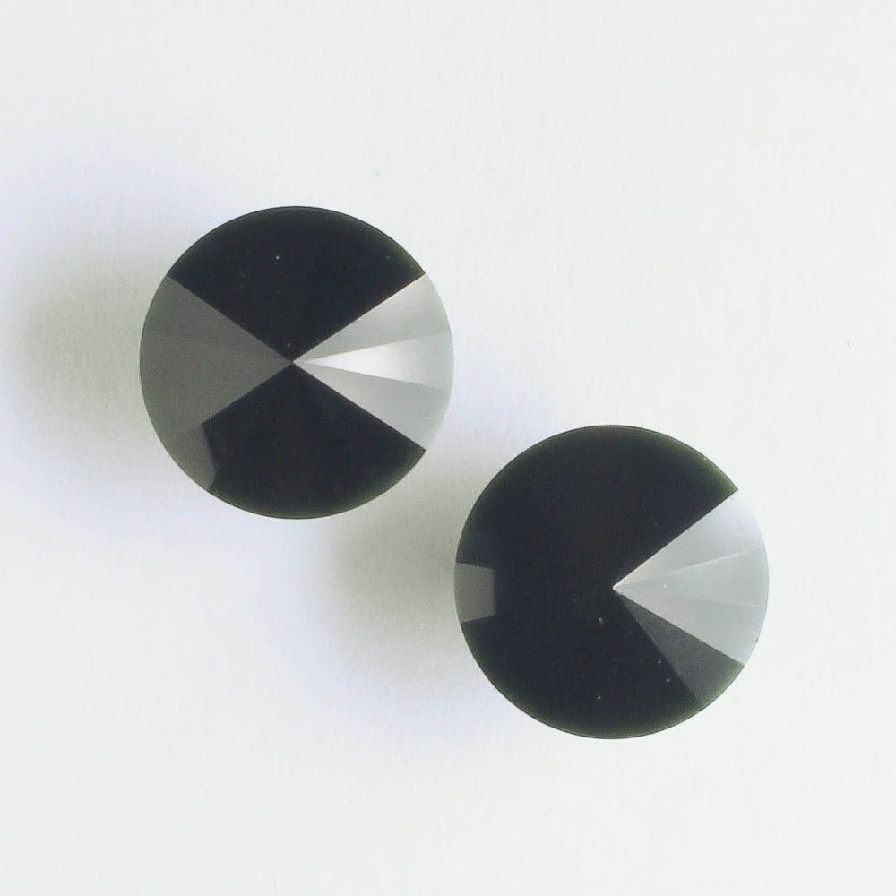 12mm Rivoli Jet - pair – Jennifer Wiles Studio