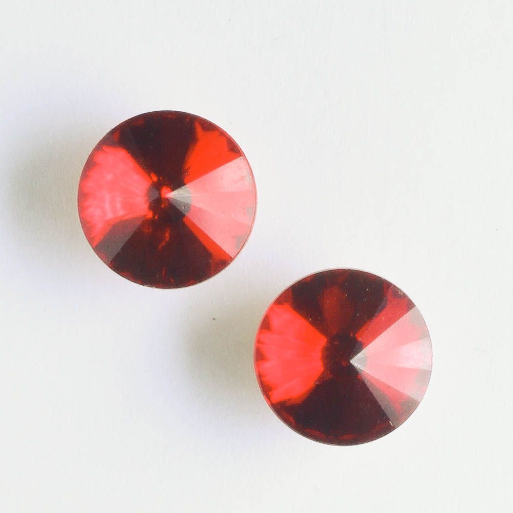 12mm Rivoli Ruby - pair – Jennifer Wiles Studio