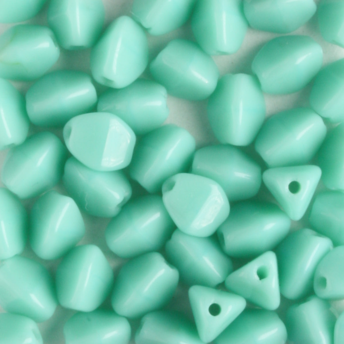 Pinch Bead Opaque Turquoise - 100 beads – Jennifer Wiles Studio