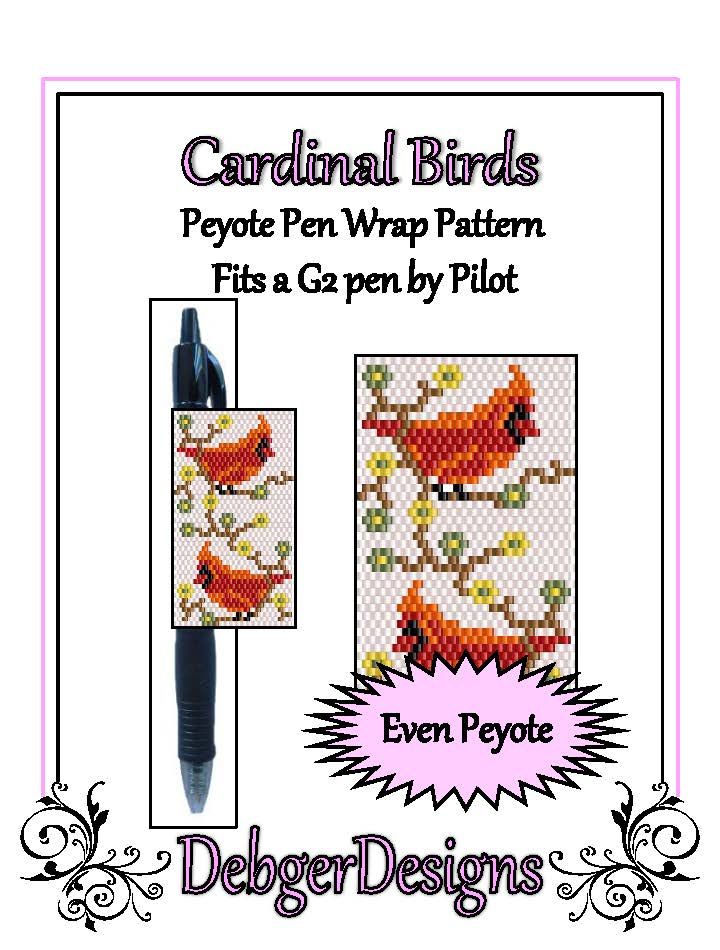 Cardinal Birds Pen Wrap Pattern - PDF – Jennifer Wiles Studio